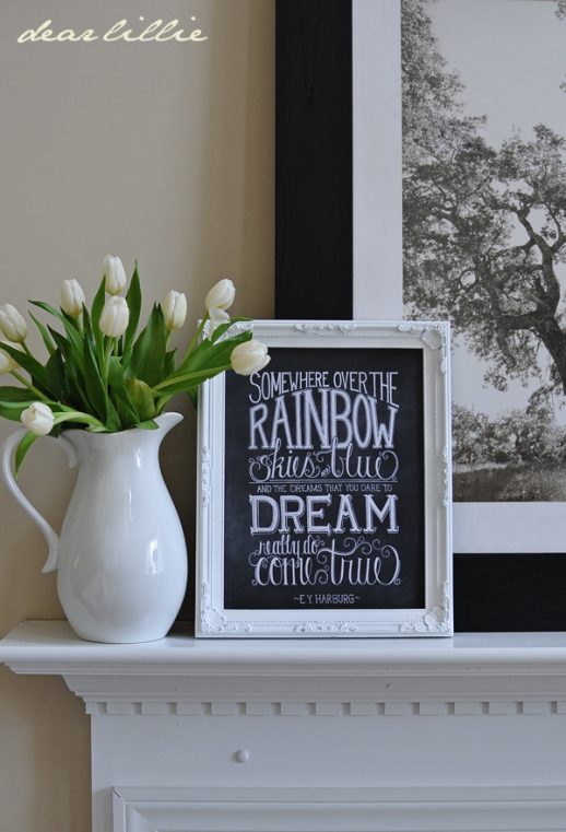Over the Rainbow 11x14 Chalkboard Print - Dear Lillie Studio