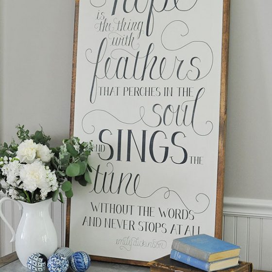 Hope Is Handmade Oversized Wood Sign Dear Lillie Studio